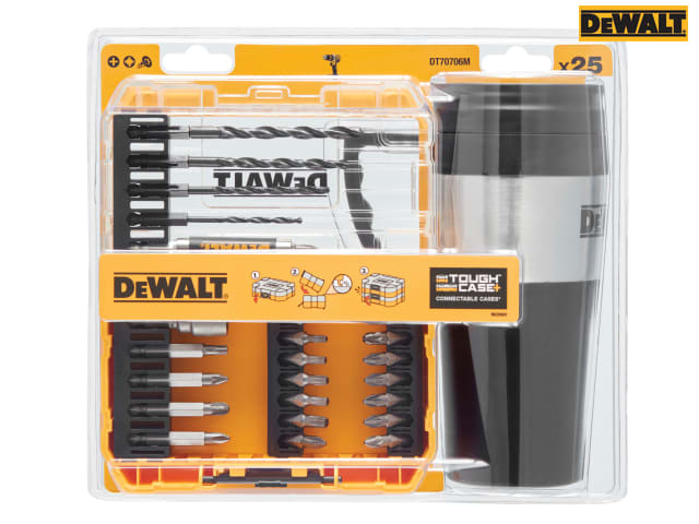 DT70706 Drill Drive Set, 25 Piece + Mug Display of 4